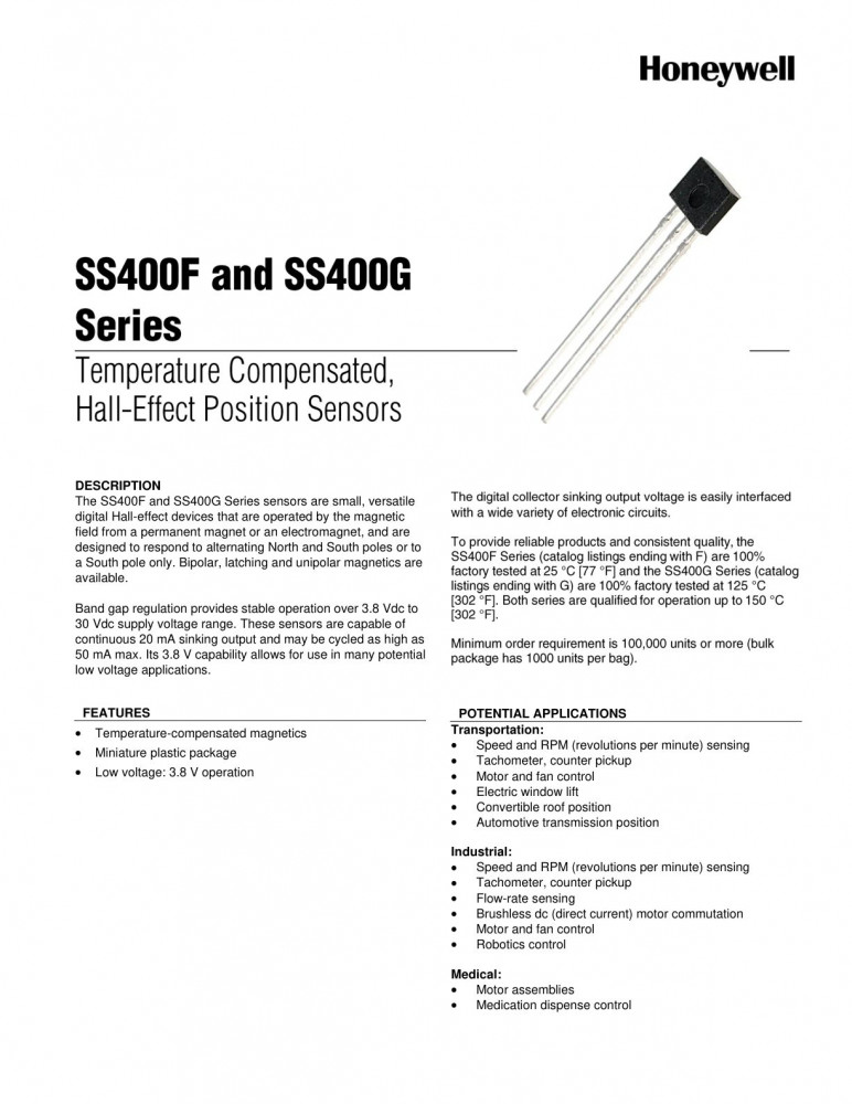 SS443F datasheet page 1