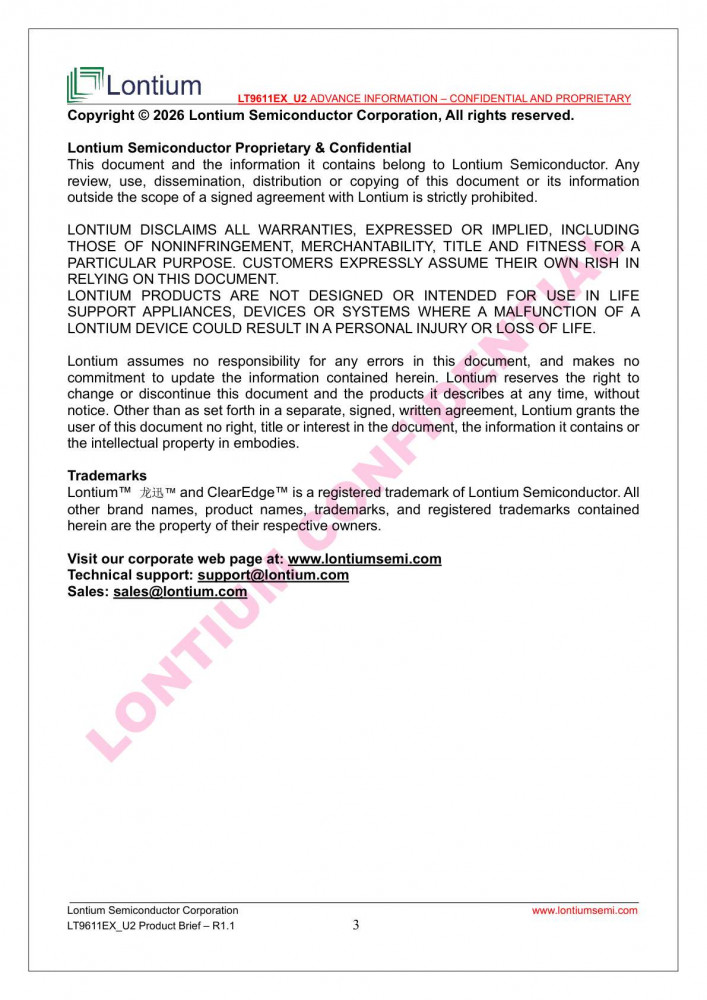 LT9611EX product document preview, page 3