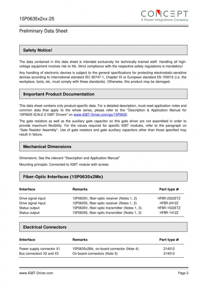 1SP0635S2M1-25 data sheet page 2