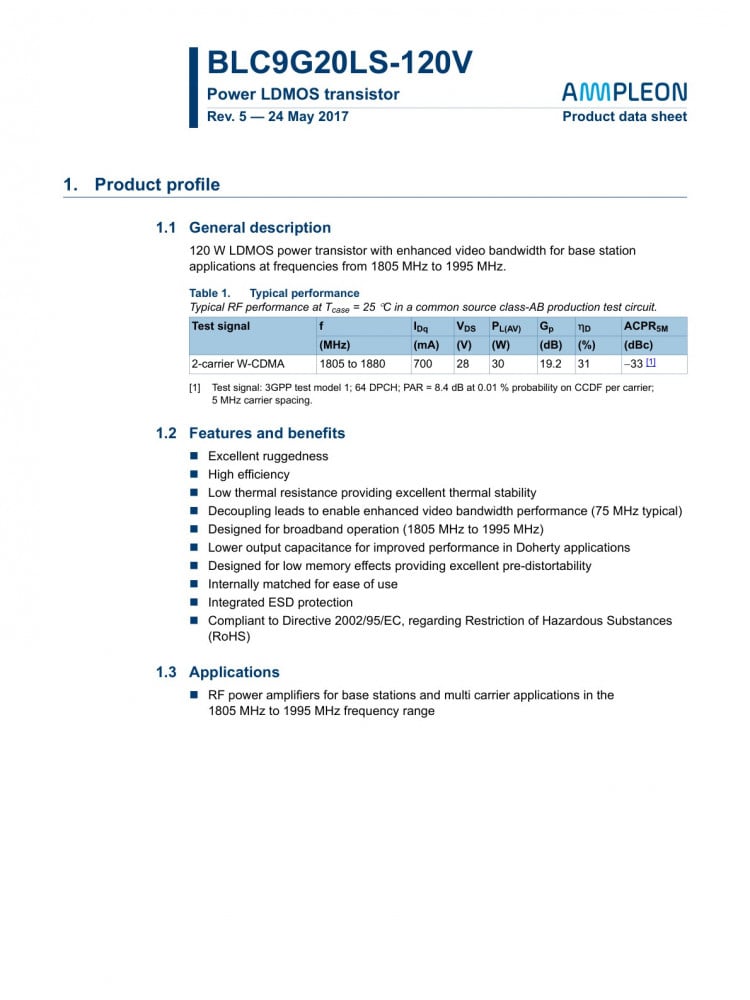 BLC9G20LS-120VY datasheet page 1