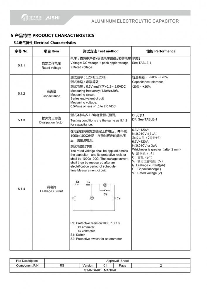 AISHI RS specification page 5