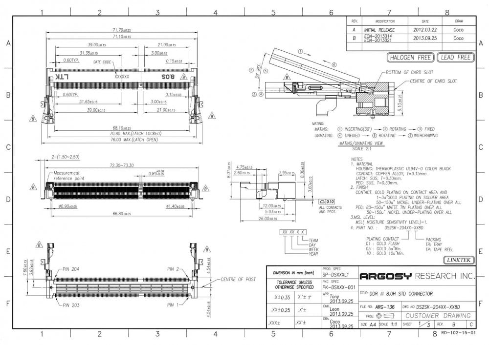 DS2SK-20401-TP8D technical document page 1