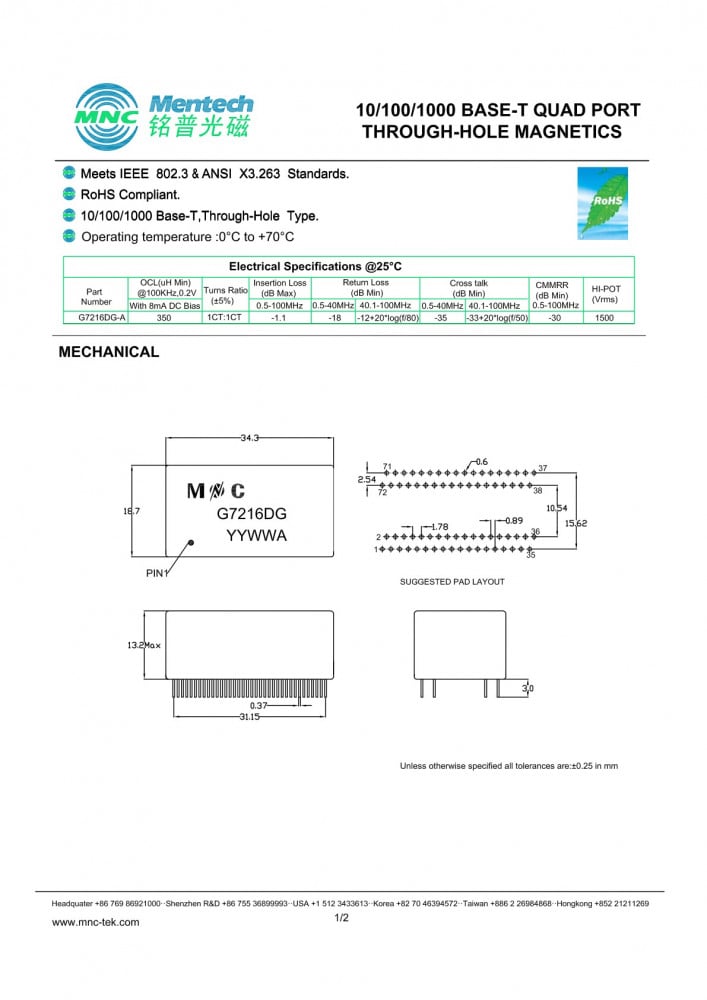 G7216DG-A datasheet page 1