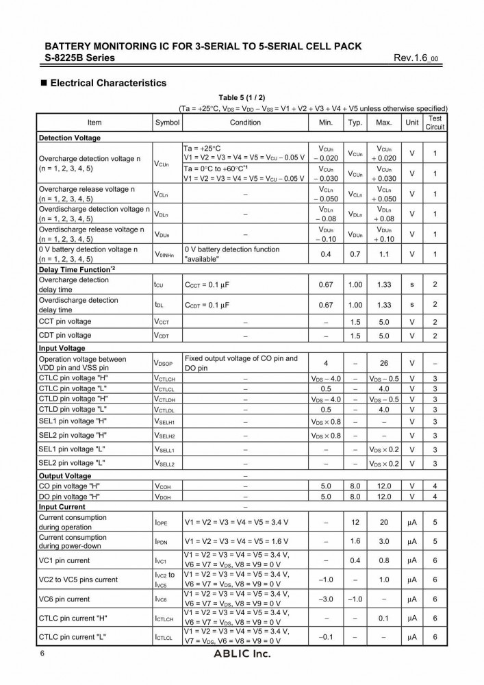 S-8225B datasheet page 6