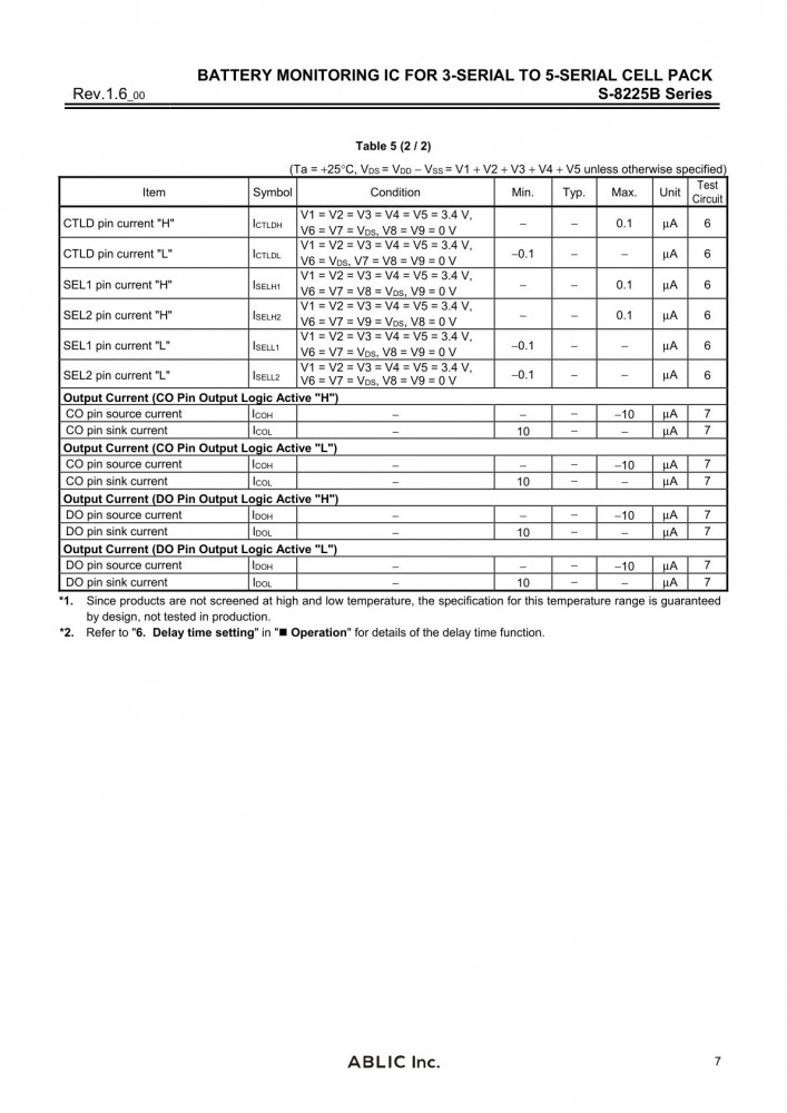 S-8225B datasheet page 7