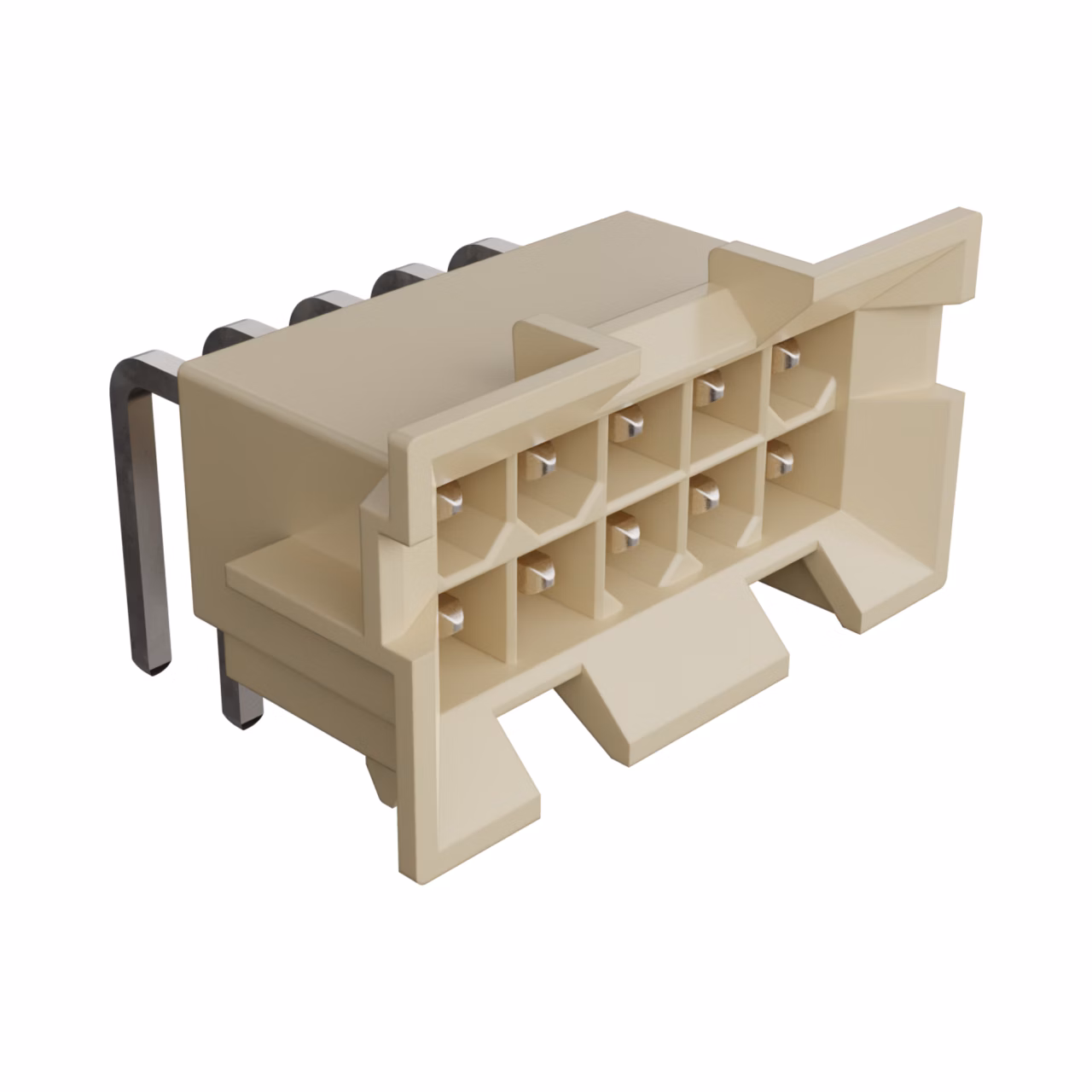 Micro-Fit BMI Receptacle Header, Dual Row, Vertical, with Press-fit Plastic Pegs, 2.54µm Tin (Sn), 6 Circuits