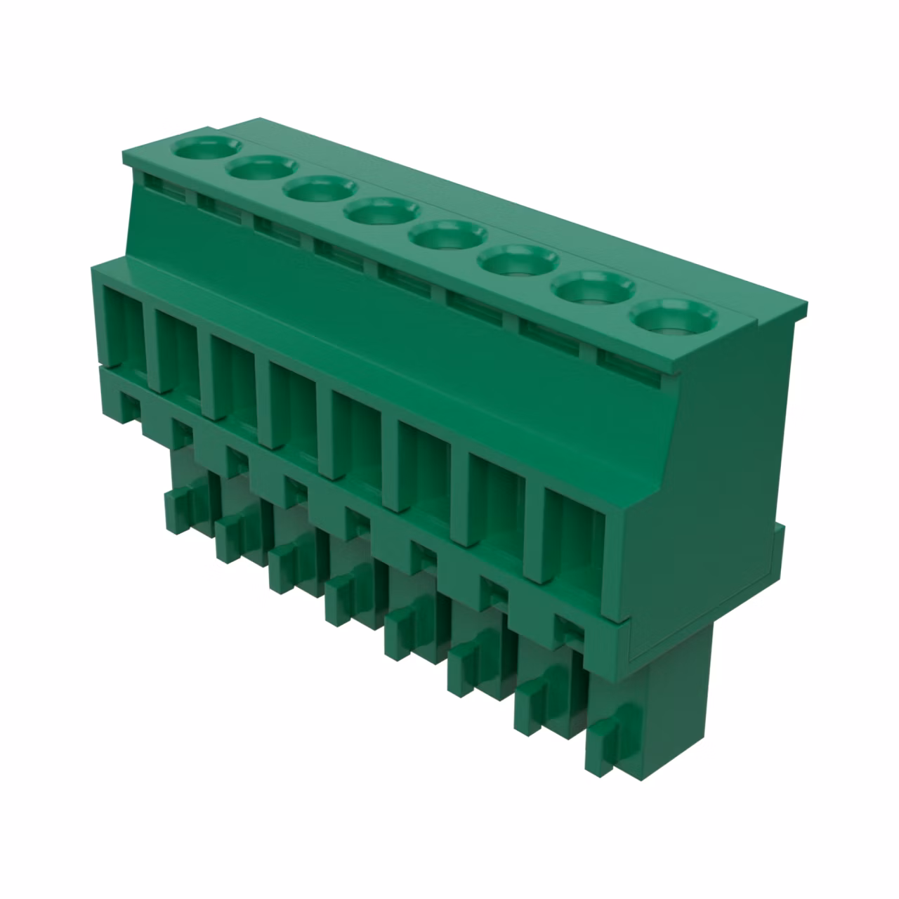 3.81mm Pitch Eurostyle Vertical Plug, Front Wire Entry, Green Housing, 8  Circuits for sale