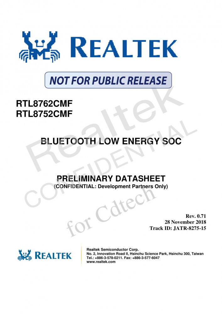 RTL8752CMF technical document page 1