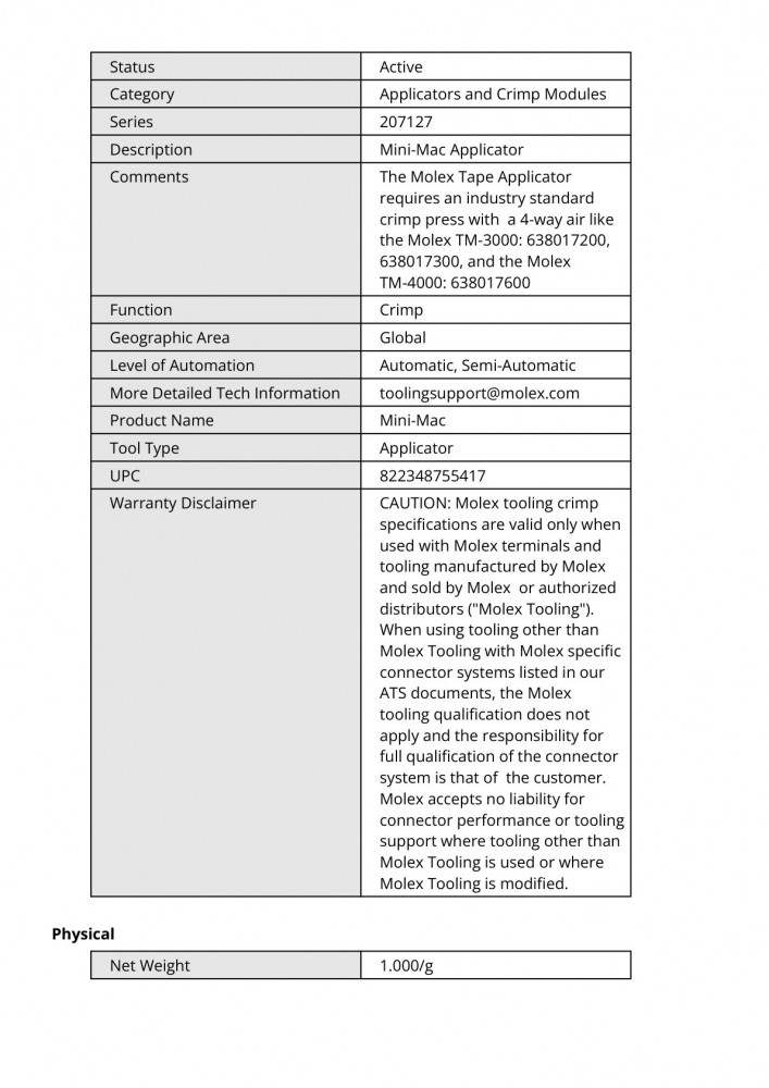 Technical document image 2 for MOLEX 638853500