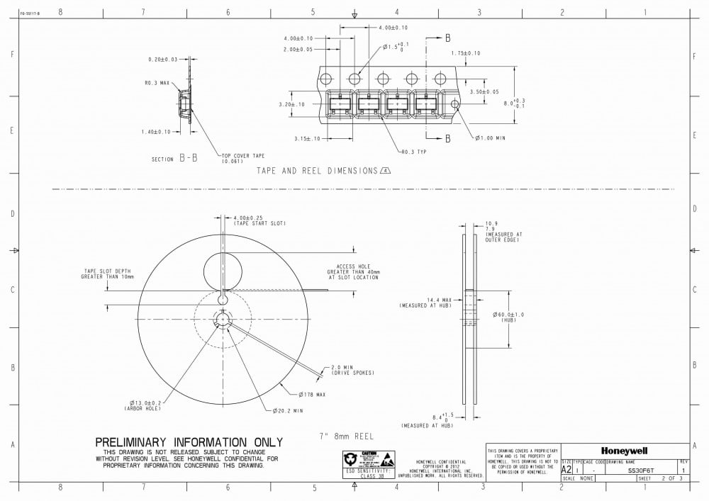 Honeywell SS30F6T technical drawing page 2