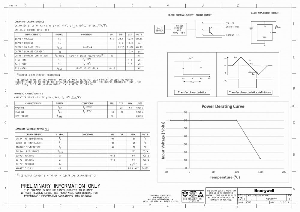 Honeywell SS30F6T technical drawing page 3