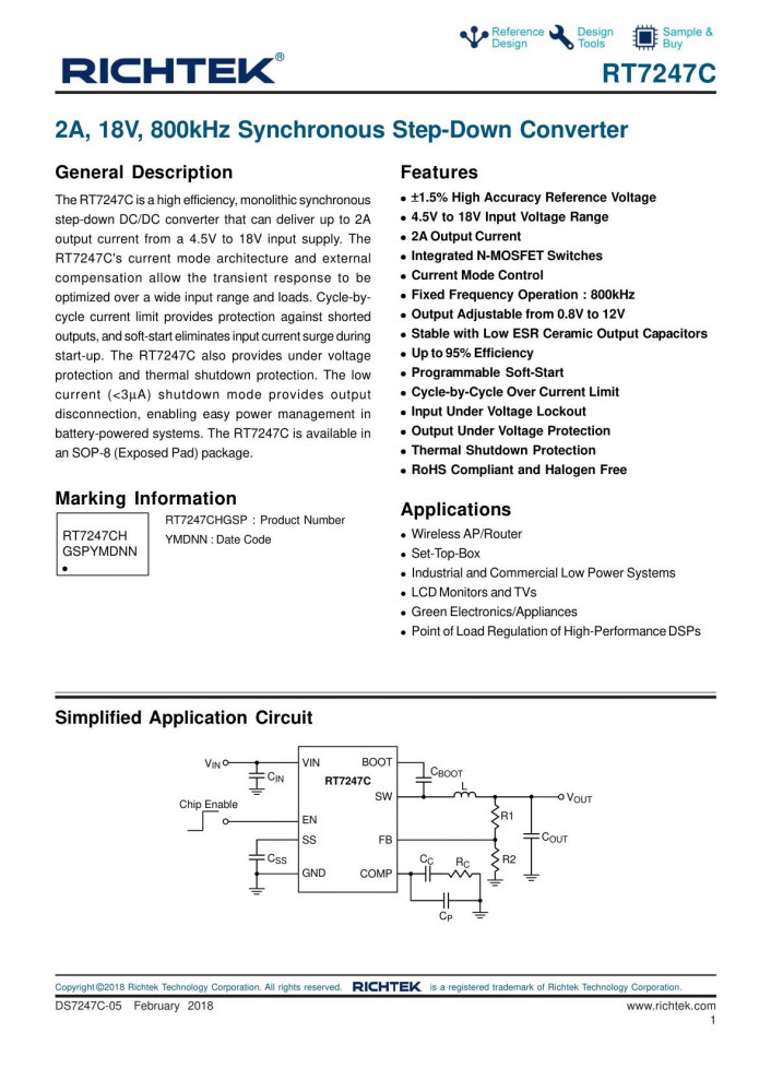 RT7247C datasheet page 1