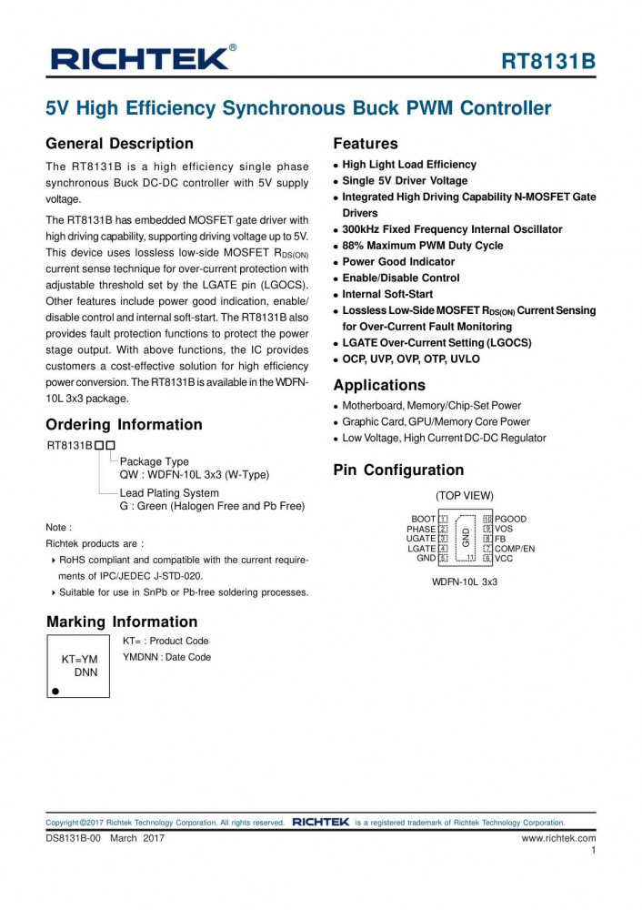 RT8131B datasheet page 1
