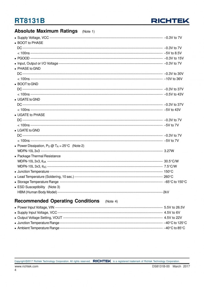 RT8131B datasheet page 4