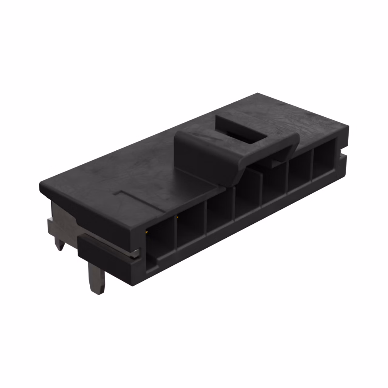 Ultra-Fit Right-Angle Header with Solder Nail, 3.50mm Pitch, Single Row,  7 Circuits, 0.38µm Gold (Au) Plating, Black, Glow-Wire Capable, Tray for sale