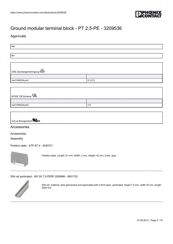 PT 2,5-PE 3209536 technical document page 5