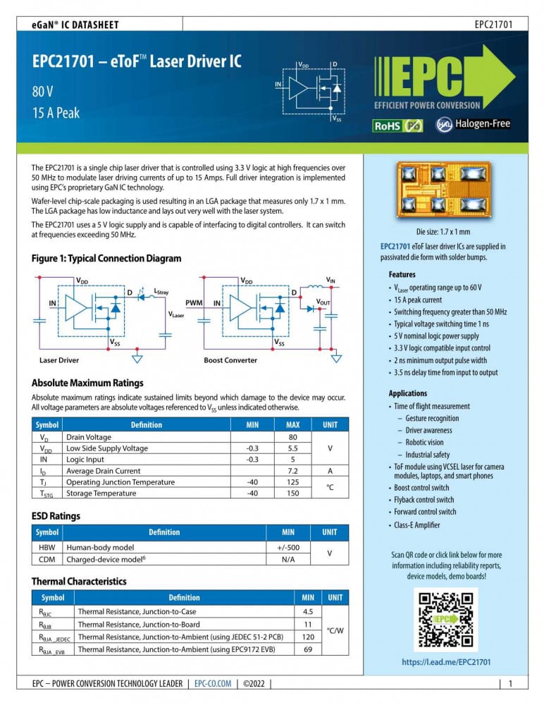 EPC21701 technical document page 1