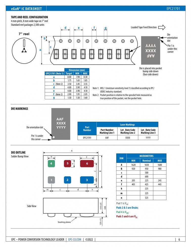 EPC21701 technical document page 6