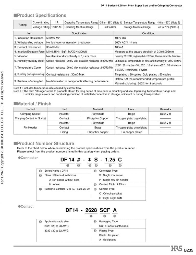 DF14 series technical document page 2