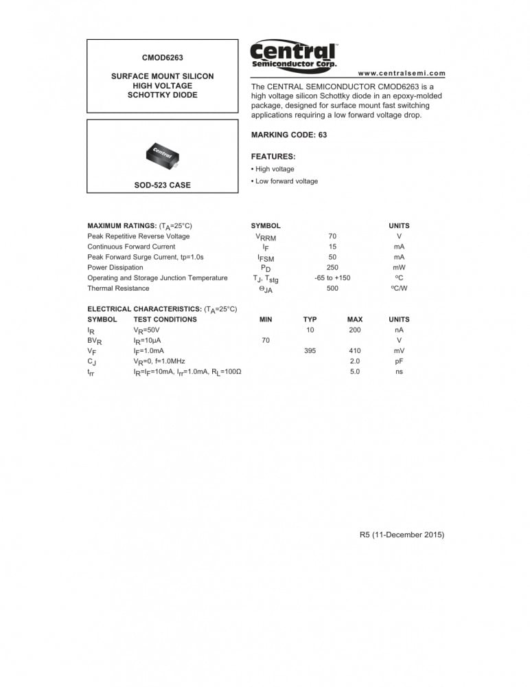 CMOD6263 datasheet page 1