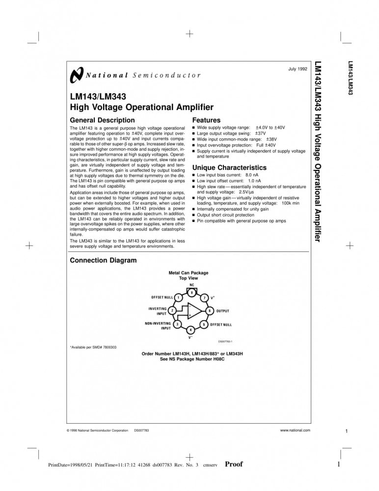 LM143H/883 datasheet page 3