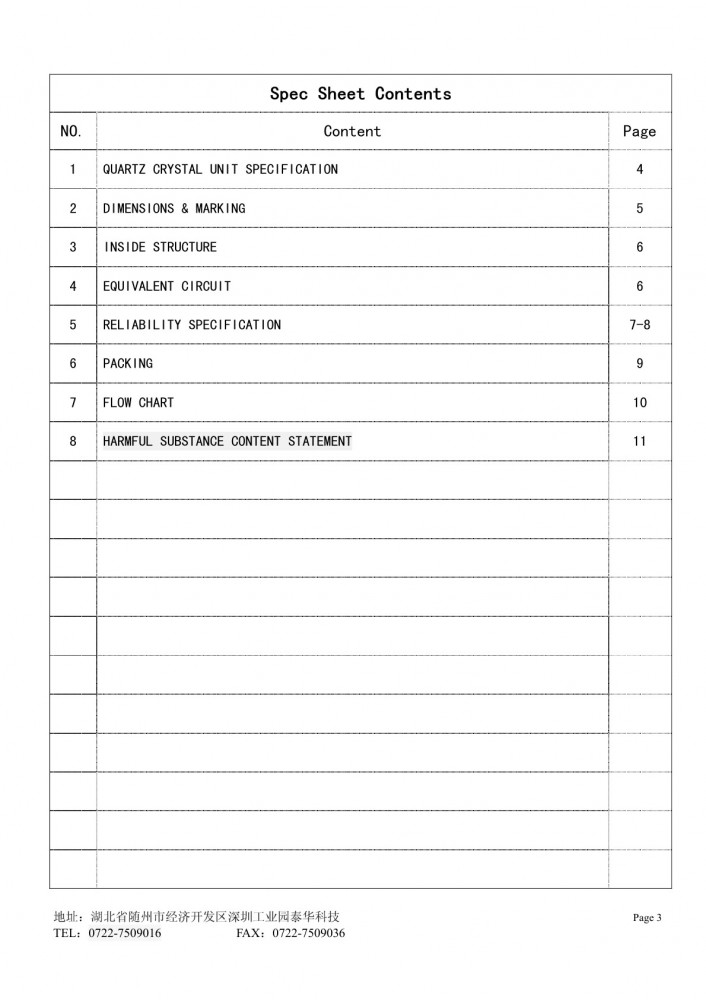 SX32Y016000B91T datasheet page 3