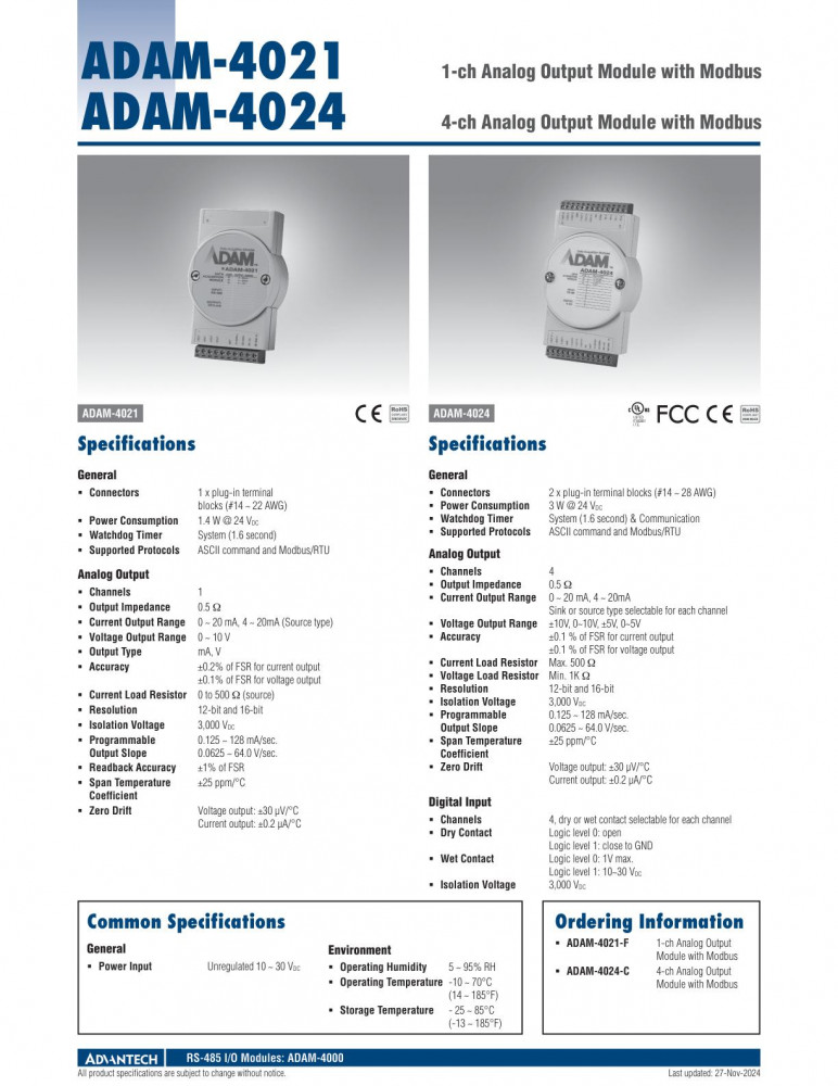 ADAM-4024 product documentation preview