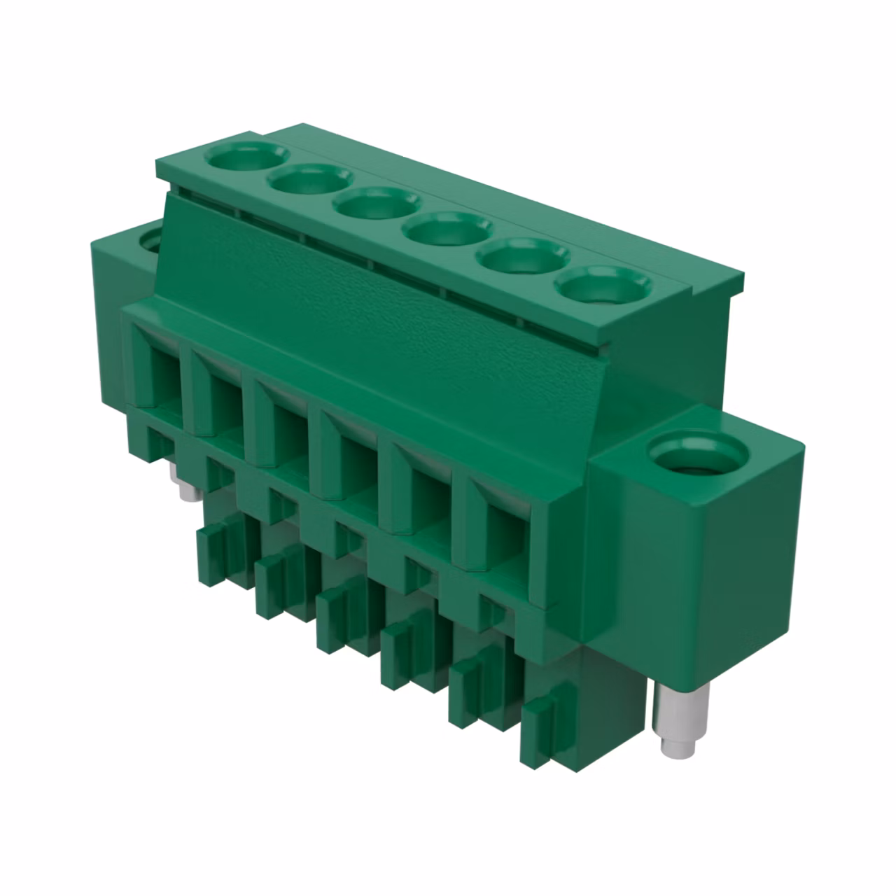 3.81mm Pitch Eurostyle Vertical Plug, with Retention Screws, Front Wire Entry, Green Housing, 6 Circuits for sale