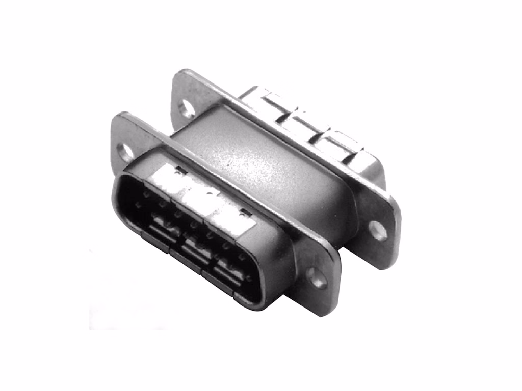 Standard-Density EMI Filtered D-Sub Adapter, Male-to-Female, Straight, 1000pF Pi, RoHS, Locking Inserts, 25 Circuits