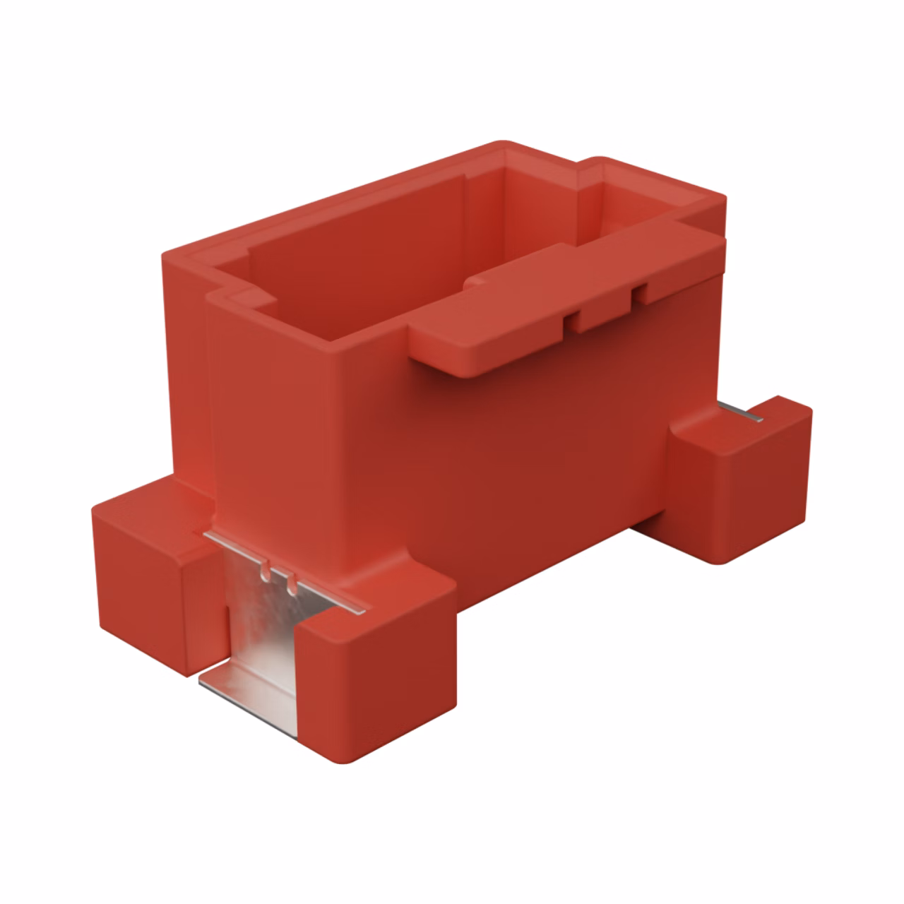 DuraClik Wire-to-Board Header, Single Row, Vertical, 4 Circuits, Tin (Sn) Plating, Red for sale