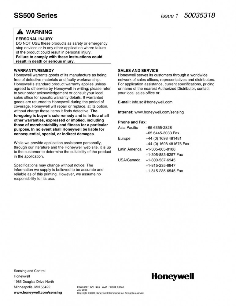 SS541GT technical document page 4