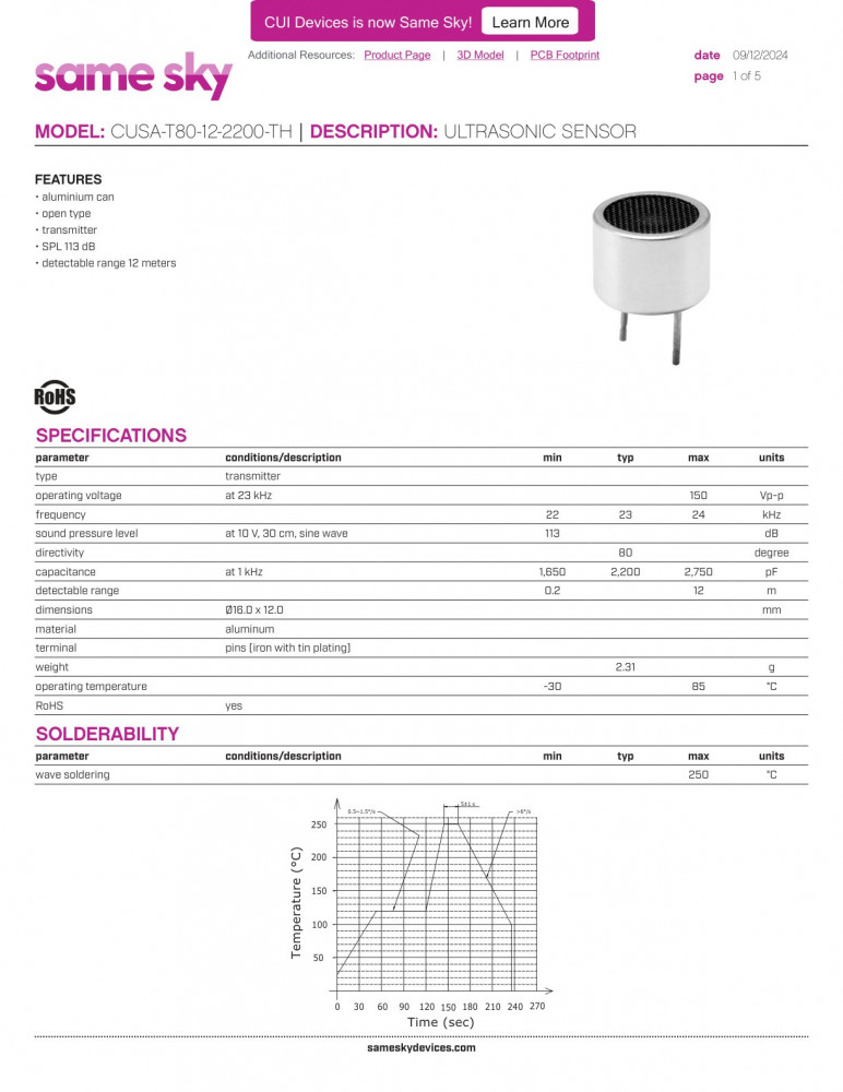 CUSA-T80-12-2200-TH datasheet page 1