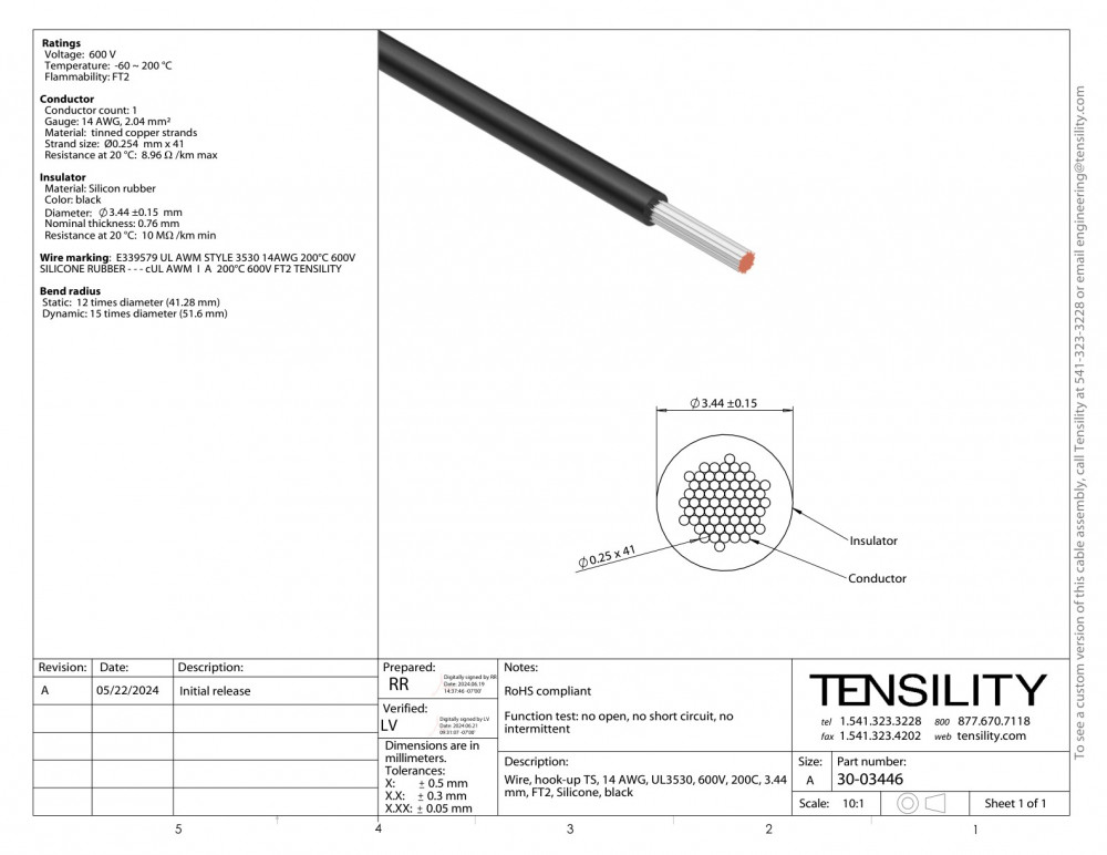 30-03446 product drawing and specification page