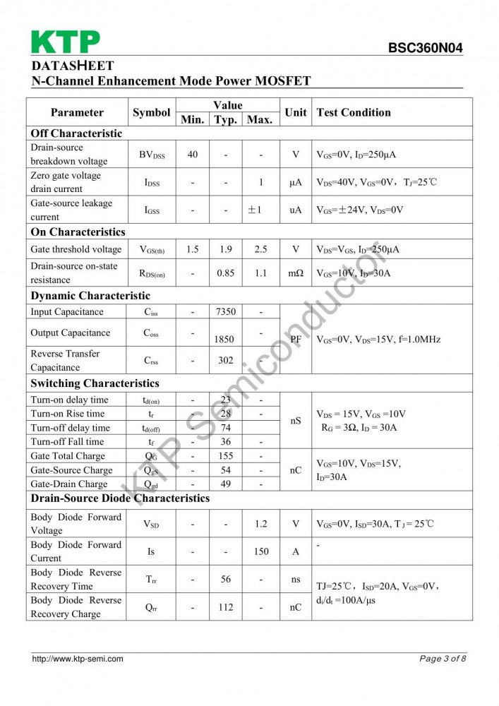 BSC360N04 datasheet page 3