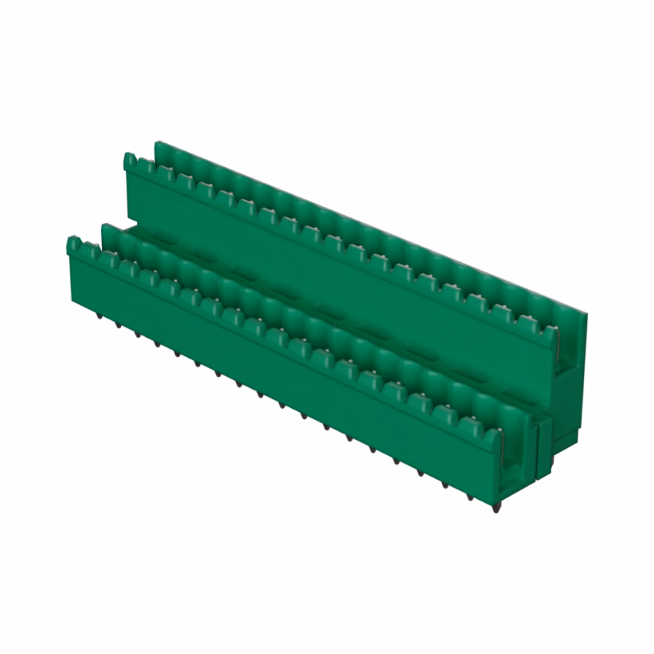 5.00mm Pitch Eurostyle Vertical Dual Level PCB Header, Open Ends, Green Housing, 38 Circuits for sale