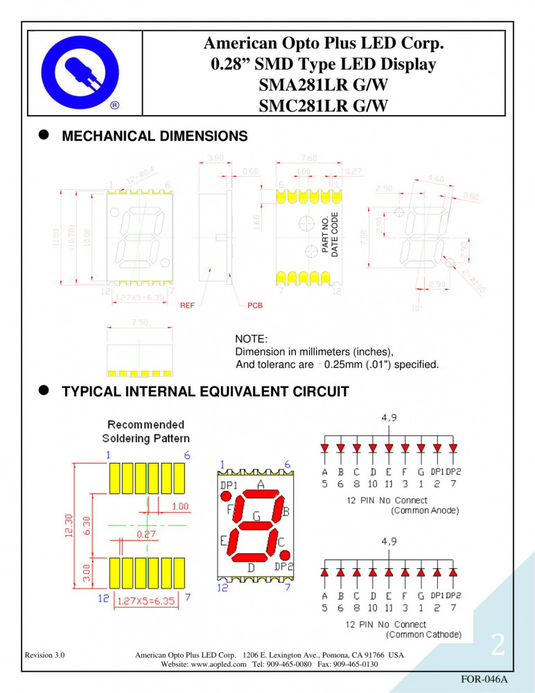 SMA281LR technical document page 2