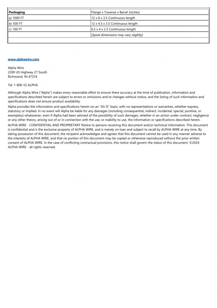 Alpha Wire M4213 specification page 3