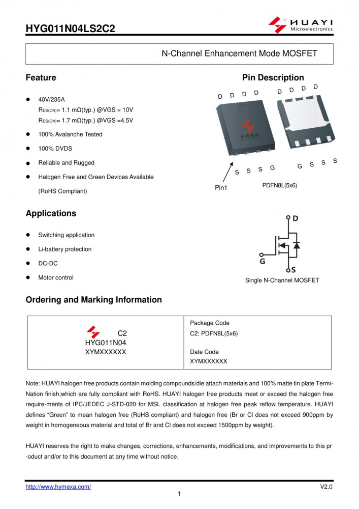HYG011N04LS2C2 datasheet page 1