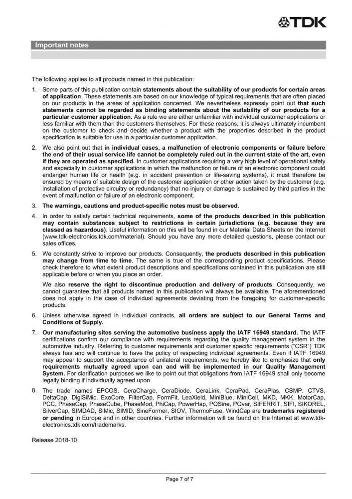B82802A EFD flyback transformer documentation, page 7