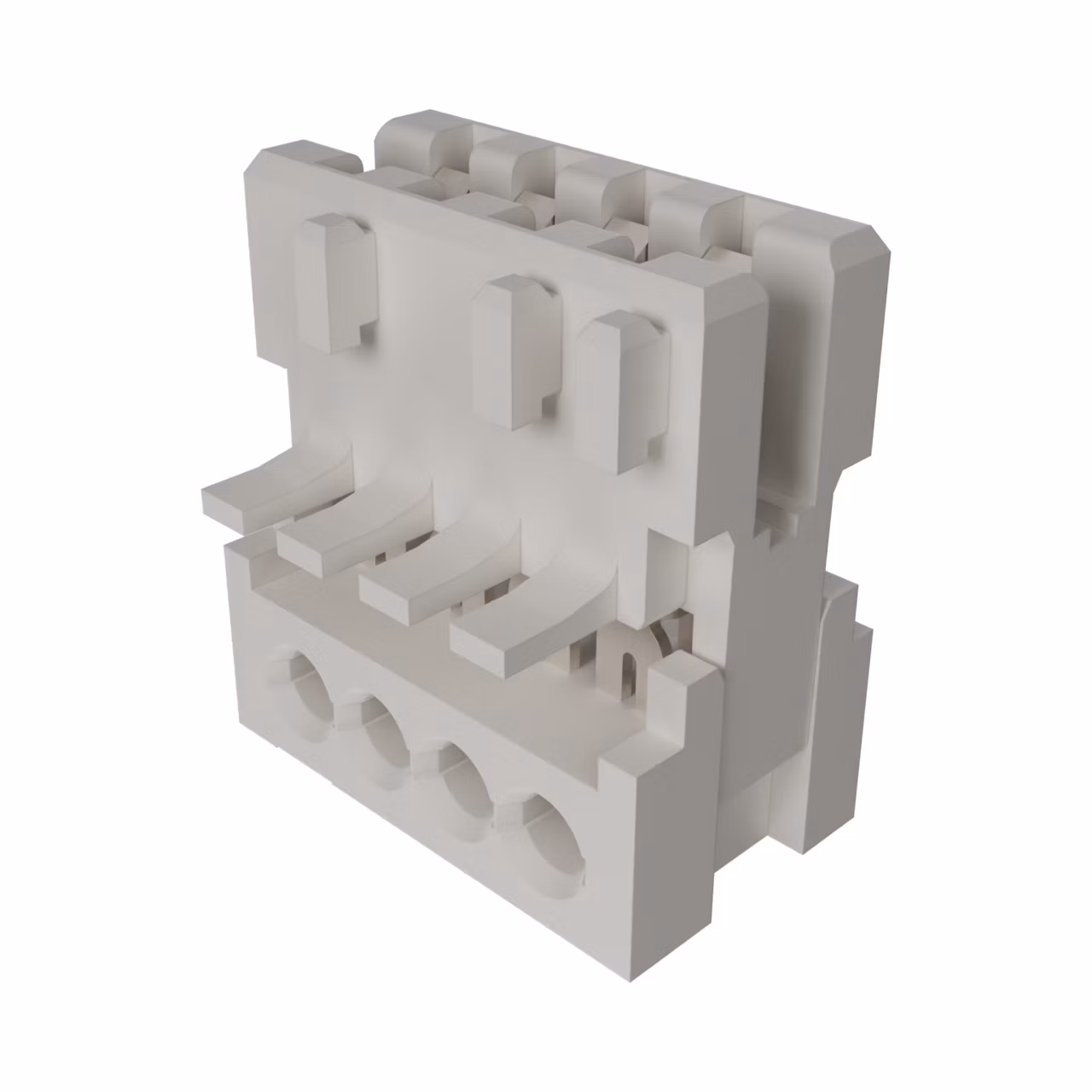 Appli-Mate RAST 2.5 Female Connector, 2.50mm Pitch, 4 Circuits, Positions A & C Removed, Open Endwalls, Red Color Stripe for sale