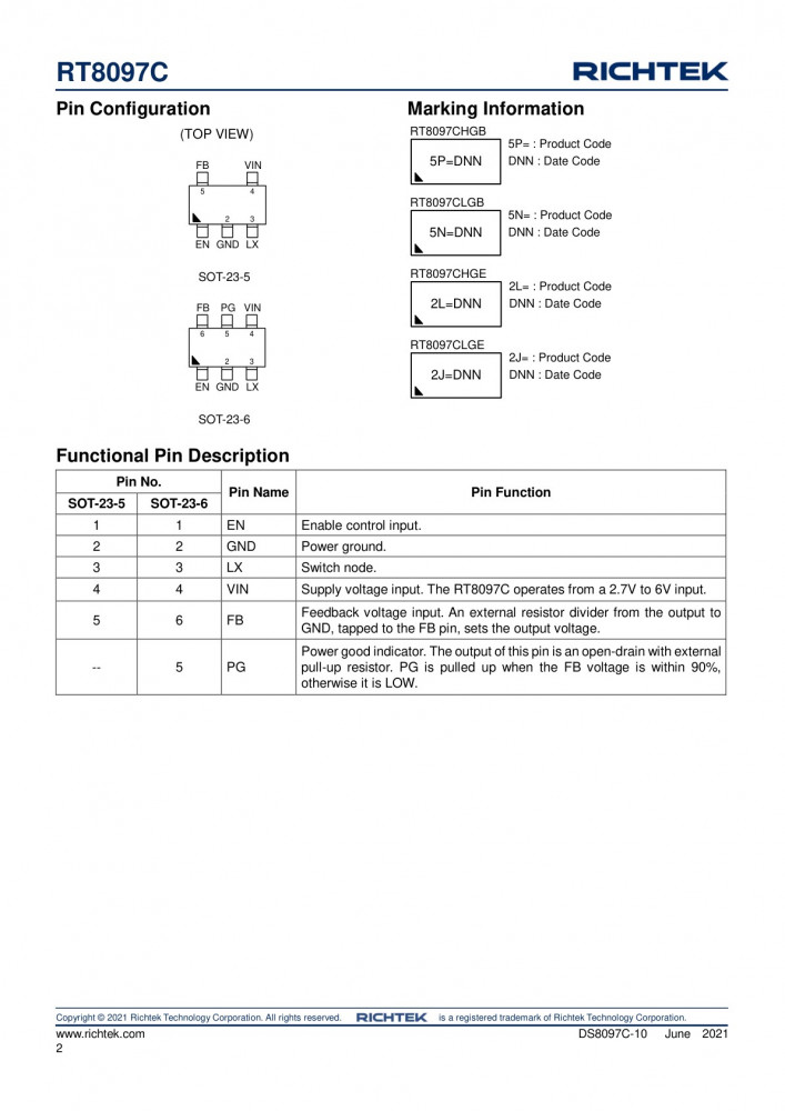 RT8097C datasheet page 2