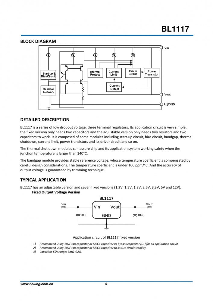 BL1117 datasheet page 5