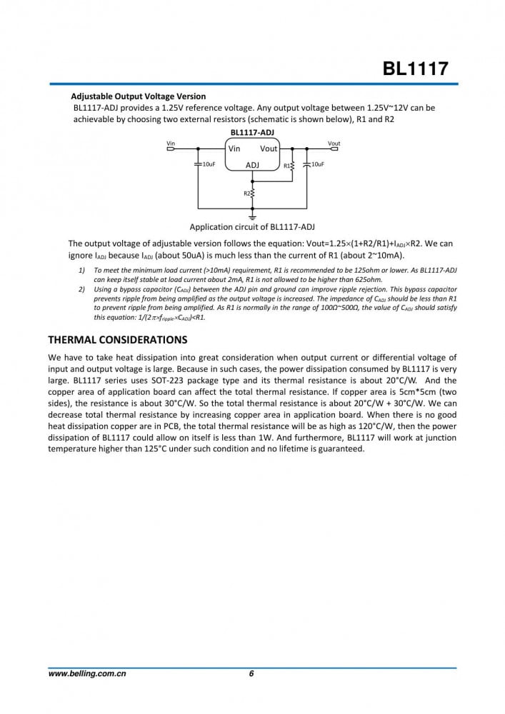 BL1117 datasheet page 6