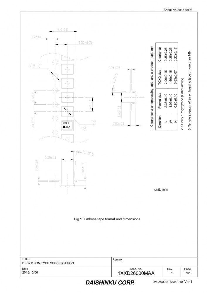 1XXD26000MAA specification page 10