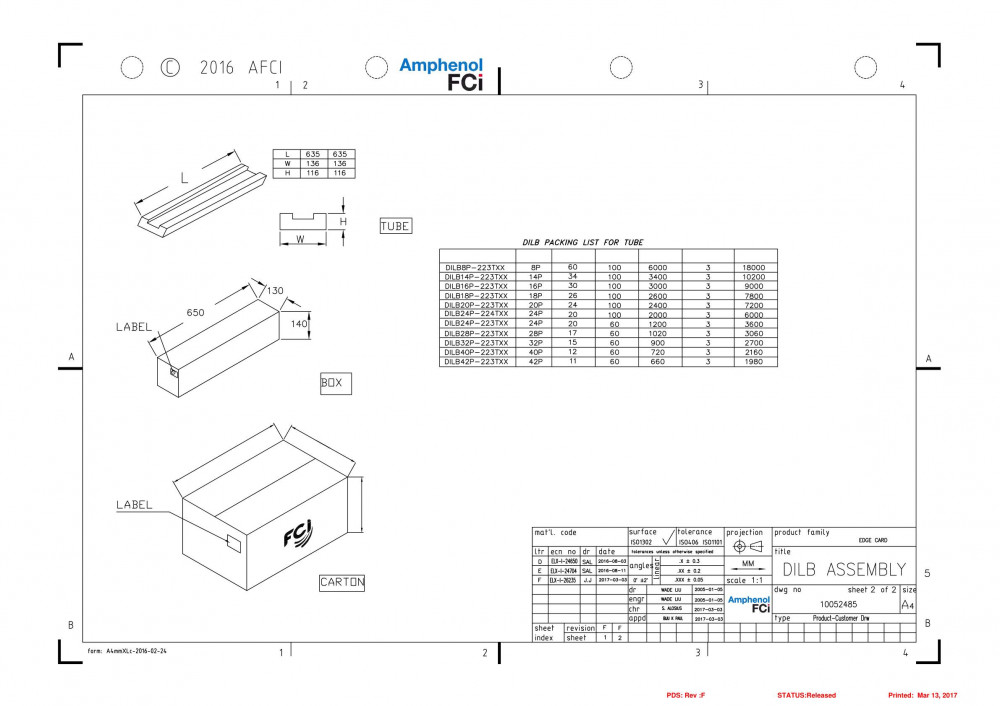 Amphenol DILB20P-223TLF drawing sheet 2
