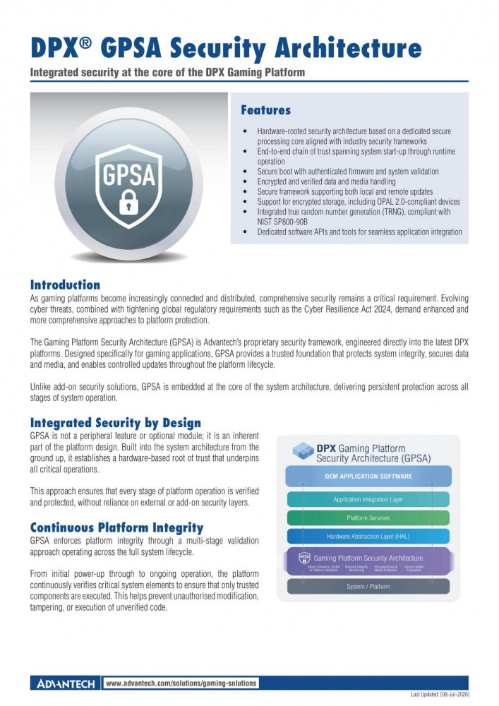 DPX GPSA Security Architecture document preview, page 1