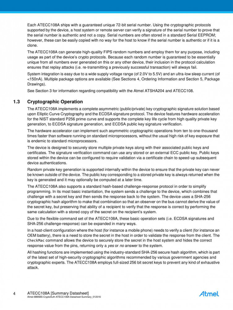 ATECC108A technical document page 4
