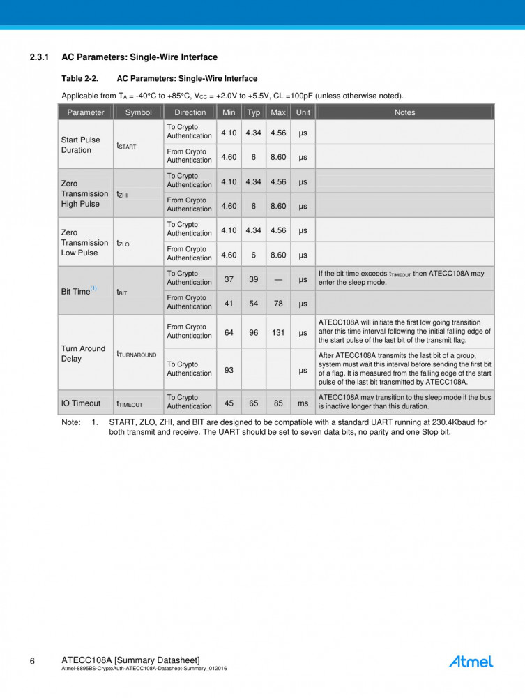 ATECC108A technical document page 6