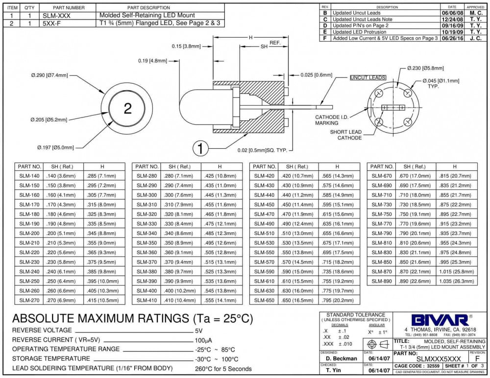 BIVAR SLM6705GD drawing page 1