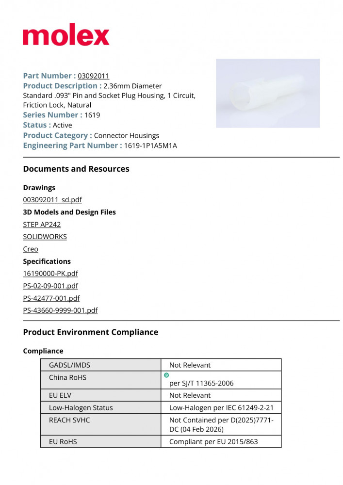 Molex document preview page 1